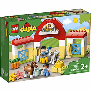 LEGO DUPLO Town Horse Stable and Pony Care 10951 Horse and Pony Stable Playset for Preschoolers; Great Gift for Kids Who Love Horses, Ponies and Pony Rides, New 2021 (65 Pieces)