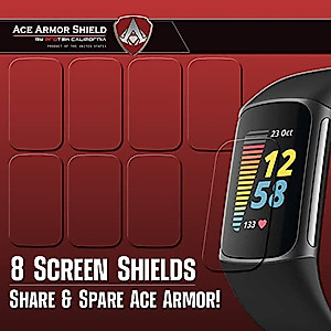 Ace Armor Shield (8 Pack) Premium HD Waterproof Screen Protector compatible with Fitbit Charge 5