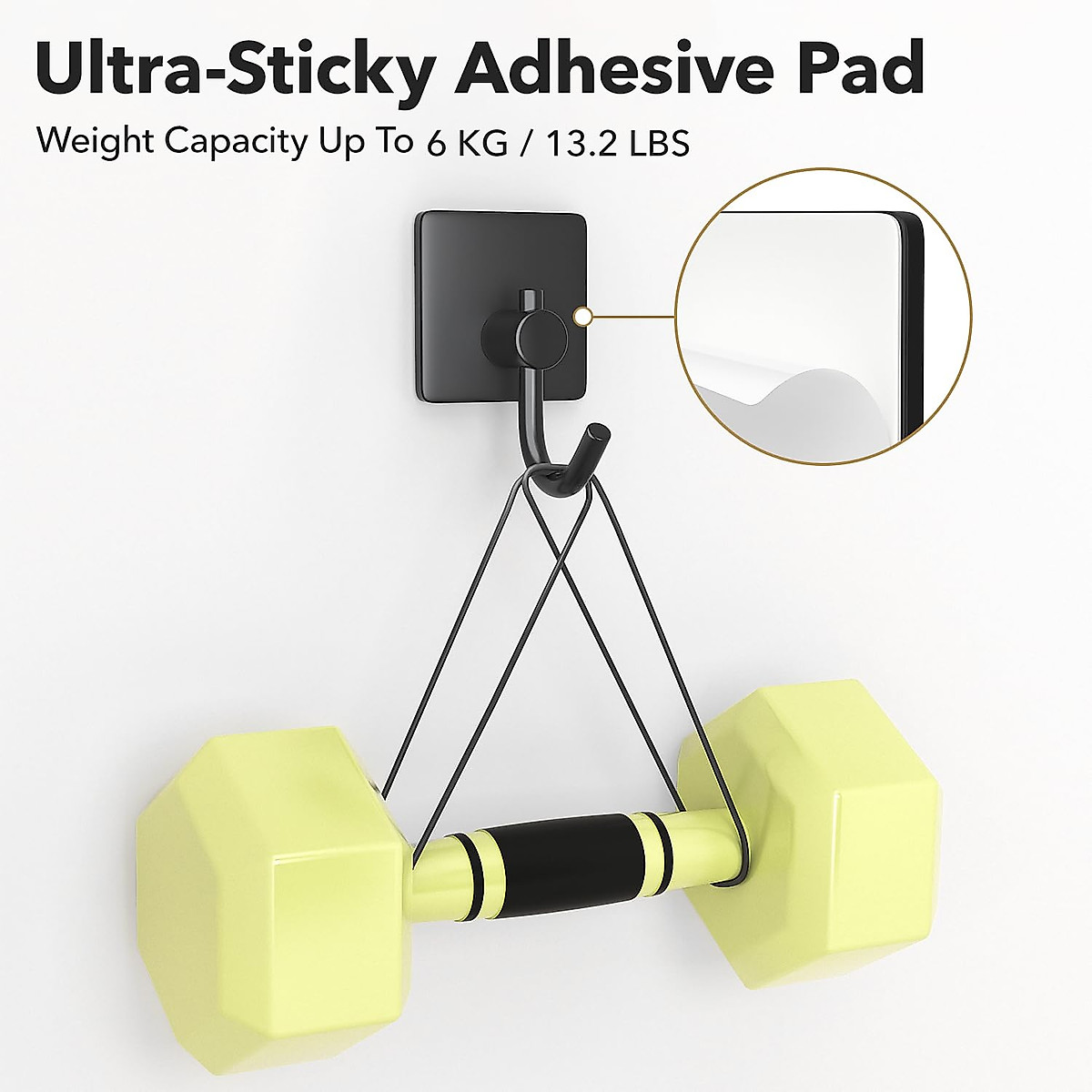 Self Adhesive Wall Hooks for Hanging: Stick-On Hooks Hold 13 LB, Black Coat Hook,Towel Hooks For Bathrooms,Shower Hooks for Wall,Door Hooks Hanging Towel, Kitchen Hook,Metal hooks for hanging,8 Pack