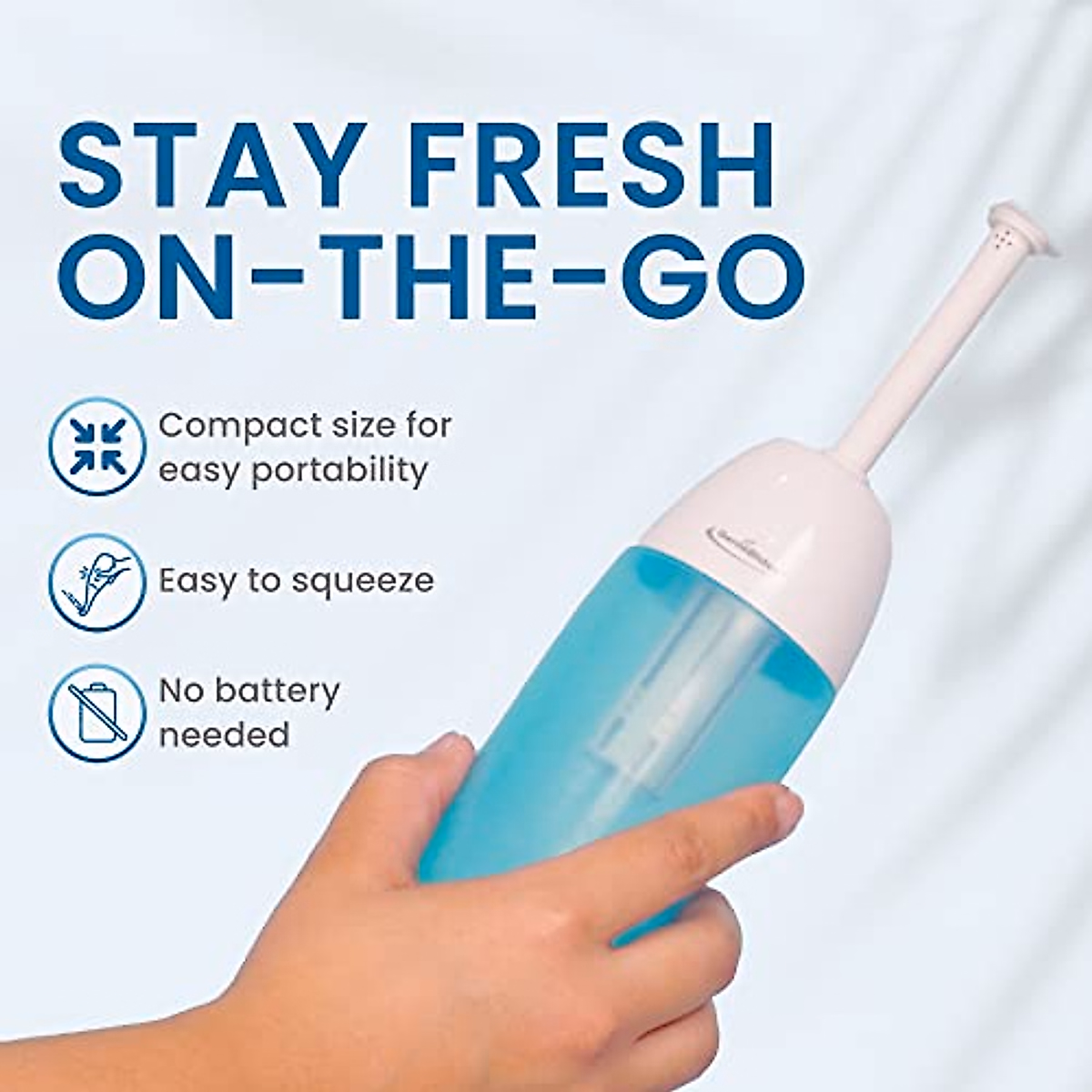 GenieBidet On The Go Portable Bidet, Travel Bidet with Telescoping Nozzle Spray, Handheld Bidet, Leak & Mess Free Butt Shower, Replaces Wet Wipes, Discreet Pull-String Pouch