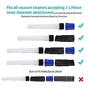 KEEPOW 1 1/4" Vacuum Attachments Accessories Cleaning Kit Hardwood Floor Dust Brush for 32mm (1 1/4 inch) Standard Hose, 7 Pcs