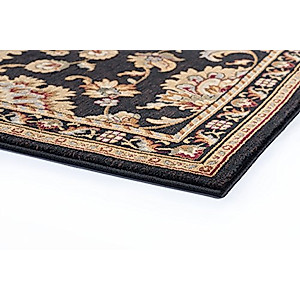 Charlotte Traditional Oriental Black Scatter Mat Rug, 2' x 3'