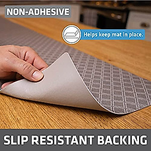 Drymate Premium Luxury Shelf & Drawer Liner, Thick Cushioned Fabric, Non-Adhesive, Absorbent, Waterproof, Slip-Resistant, Liners for Kitchen Cabinets, Cupboards (USA Made)(12”x59”)(2-Pack)(Taupe)