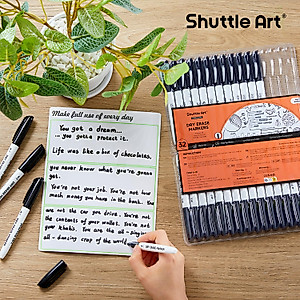 Dry Erase Markers, Shuttle Art 32 Pack Black Whiteboard Markers,Fine Tip Dry Erase Markers for Kids,Perfect for Writing on Whiteboards, Dry-Erase Boards,Mirror,Calender,School Office Supplies
