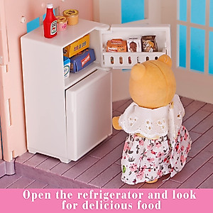 BBnote 16 Pieces Toy Refrigerator, Miniature Dollhouse Accessories for Kids Kitchen, Mini Dollhouse Fridge Pretend Play Appliance for Kids (Refrigerator)