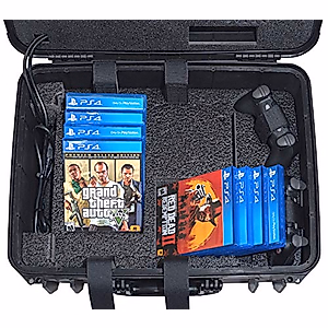 Case Club Gaming Station to fit Playstation 4. Portable Gaming Station with Built-in Monitor & Storage for PS4 Controllers & Games
