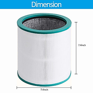 WOCASE True HEPA Replacement Filter Compatible with Dyson Tower Purifier Pure Cool Link TP01, TP02, TP03, BP01, Part No.968126-03