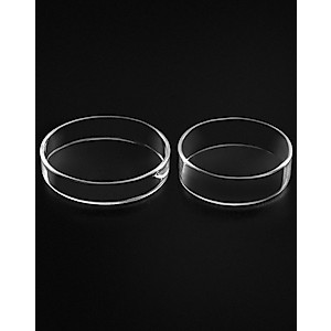 QWORK Glass Petri Dish Petri Plates with Lid, Thicken, 60mm x 18mm, 5 Pack