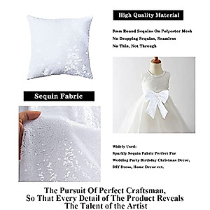 Partisout Sequin Fabric Glitter Fabric 1 Yard Fabric by The Yard Little Mermaid Fabric Material Fabric Sparkly Fabric Mesh Fabric Vinyl Fabric Sequence Fabric Material for Sewing