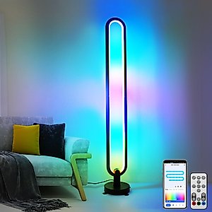 ERAY LED Floor Lamp with Smart APP, Floor Lamp for Bedroom Living Room Corner, RGB Floor Lamp with Remote,16 Million Colors & Music Sync, Work with Alexa, Google Assistant