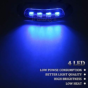PSEQT 3.8'' Waterproof Boat Marine LED Lights Courtesy Interior Deck Light Navigation Transom Stern Cabin Lighting for Pontoon Fishing Boat Kayak Sailboat Bass Boat Vessel 12V 24V (Blue 6Pcs)