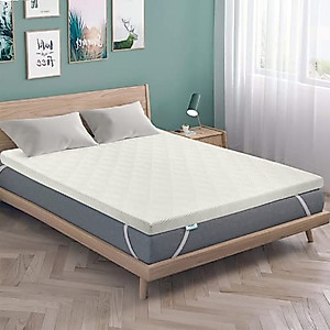 MyAnts 4 Inch Gel Memory Foam Mattress Topper Full, Soft Bed Toppers, Comfort and Cooling Mattress Topper Pad with Removable Bamboo Cover, Adjustable Straps & Pressure Relief, CertiPUR Certified Foam
