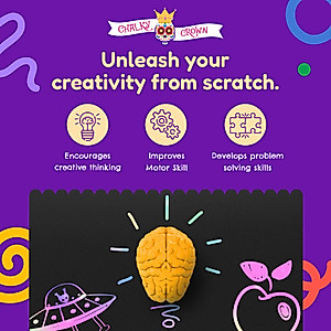 CHALKY CROWN Scratch Art, Scratch Paper - Black Scratch Art Paper, Rainbow Scratch Paper Art Set - Black Scratch Paper, Art Paper, Rainbow Paper - Art Paper, Scratch Pad