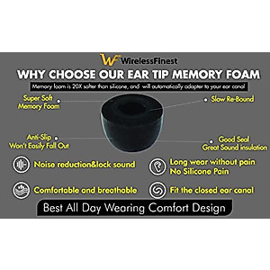 3X Pair Memory Foam Eartip Ear Bud Replacement for Samsung Galaxy Buds Pro Jabra 85t Headset Headphone Earpads Cushion, No Silicone Eartip Pain Anti-Slip, Fit in Charge Case (Size: Mixed L/M/S)