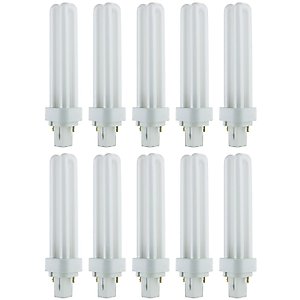 Sunlite PLD26/SP41K/10PK 4100K Cool White Fluorescent 26W PLD Double U-Shaped Twin Tube CFL Bulbs with 2-Pin G24D-3 Base (10 Pack)