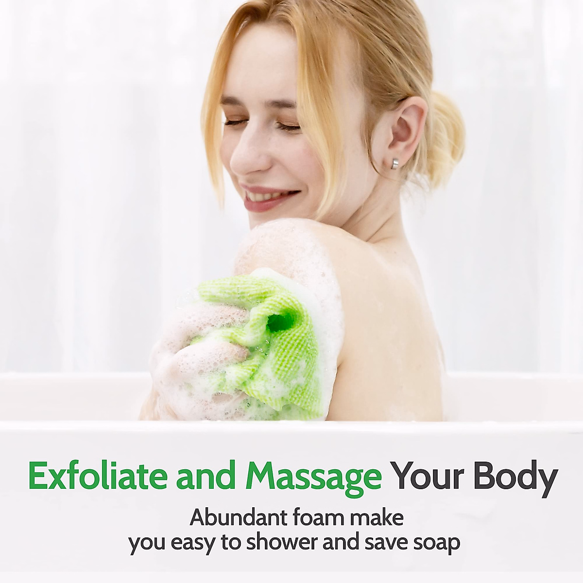 Exfoliating Washcloth Japanese Washcloth Nylon Bath Wash Cloth Korean Exfoliating Cloth Loofah Towel Beauty Washcloth Sponge Loofah Body Scrub Back Scrubber for Shower 4 Pcs by Modu