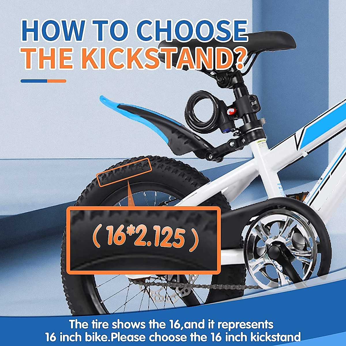 LEICHTEN Kickstand for Kids Bike Center Mount for 16/18/20 Inch Adjustable Children's Bicycles Aluminium Alloy Bike Kick Stand Support Storage (for 16 inch, Black Dot)