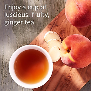 The Republic of Tea — Decaf Ginger Peach Black Tea Tin, 50 Tea Bags, Environmentally- Friendly Decaffeinated Tea