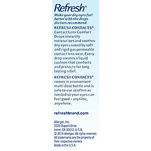 Refresh Contacts, Eye Drops, Contact Lens Comfort,Blue 0.4 Fl Oz Sterile