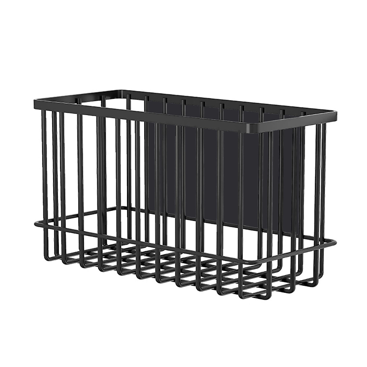 Buyyyit Magnetic Basket Organizer Shelf Rack for Refrigerator Peg Board Office File Foil Plastic Food Wrap Spice Pegboard Holder with Hooks (Black (Size:XL))