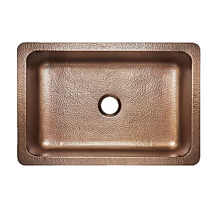 Adams Copper 33" Single Bowl Farmhouse Apron Kitchen Sink