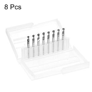 uxcell PCB Drill Bits 3.175mm Tungsten Carbide Spiral Flute Jewelry CNC Engraving Print Circuit Board Micro Drill Bits 1/8" Shank 8pcs