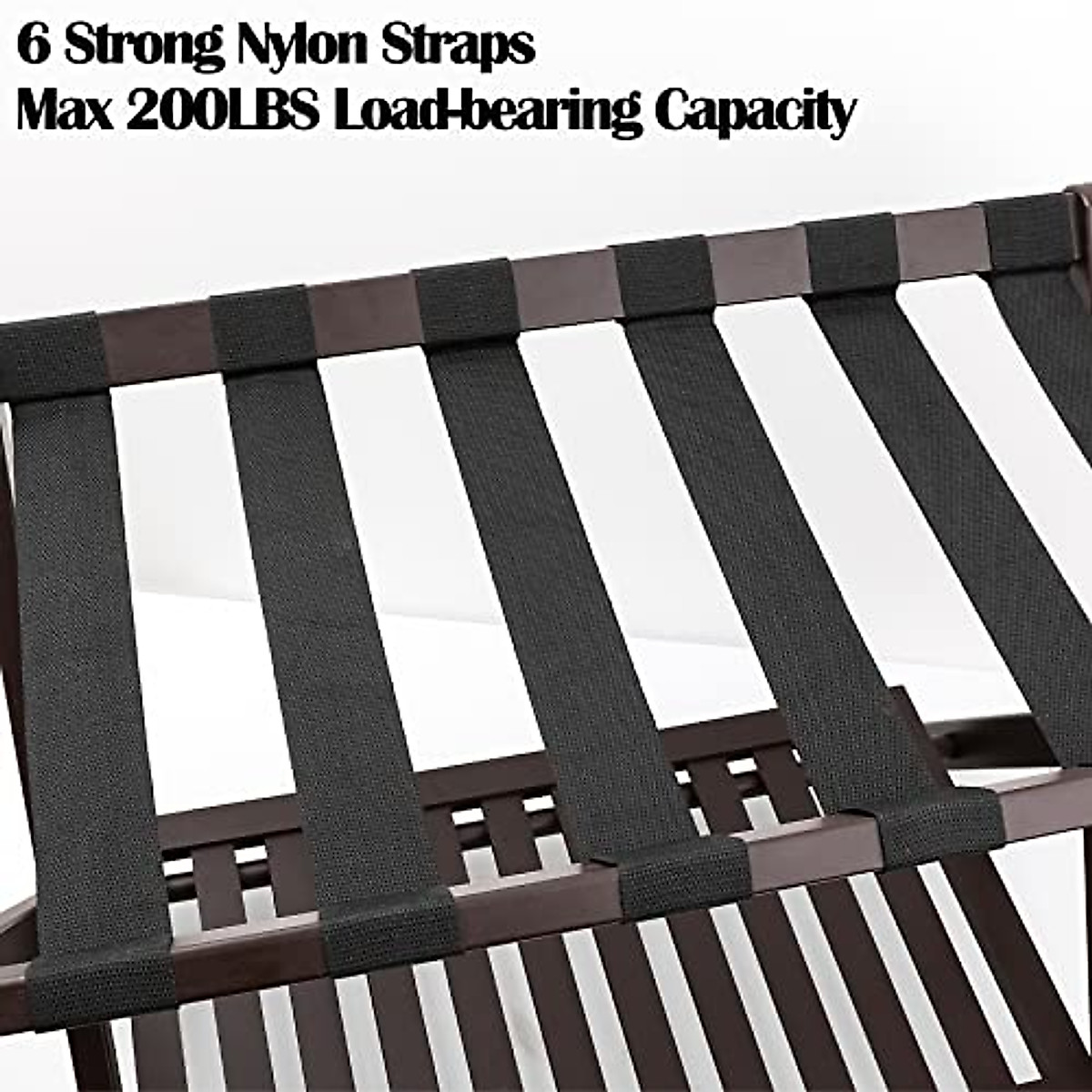 Purbambo Luggage Rack, Bamboo Folding Luggage Rack Suitcase Stand with Storage Shelf for Home Bedroom Guest Room - Brown