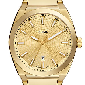 Fossil Men's Everett Quartz Stainless Steel Three-Hand Watch, Color: Gold (Model: FS5965)