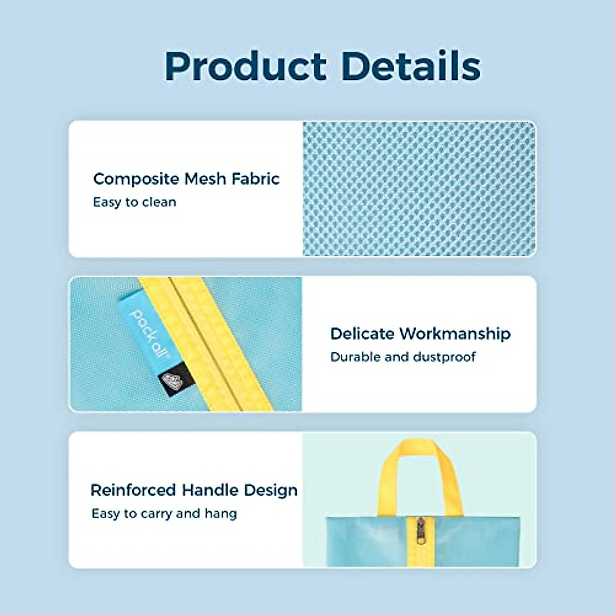 pack all Water Resistant Kids Shoe Bag for Travel, Storage Organizer Shoe Pouch with Zipper, Cute for Girls, Boys,Toddlers（Blue)