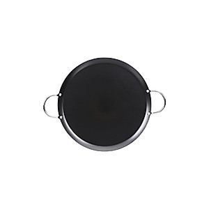 IMUSA 9in Carbon Steel Nonstick Round Comal with Metal Handles, Black