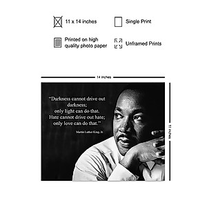 Martin Luther King Wall Art - LARGE 11x14 - MLK Quotes - African American Decor - Inspirational Quotes - Motivational Posters - Black History Classroom Decor - Uplifting Positive Gifts for Women, Men