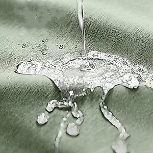 No Hooks Faux Linen Shower Curtain,Waterproof Fabric Shower Curtain Set,Hotel Grade,Heavy Duty,Machine Washable,70W x 78H (Green)