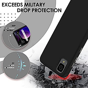 HRWireless Compatible for Alcatel TCL 30z, TCL 30LE, TCL T602DL Heavy Duty Dual-Layer Phone Case, Premium Tough Strong ShockproofSeries Minimalistic Design for Accidental Drops