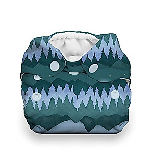 Thirsties Natural Newborn All in One Reusable Cloth Diaper, Snap Closure, Mountain Twilight (5-14 lbs)