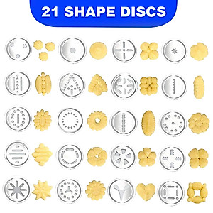 YOOUSOO Cookie Maker Cookie Press Gun, Kit Stainless Steel Biscuit Press Maker (with 20 Disc and 4 Nozzles) Homemade Baking Tool Biscuit Cake Dessert DIY Maker and Decoration