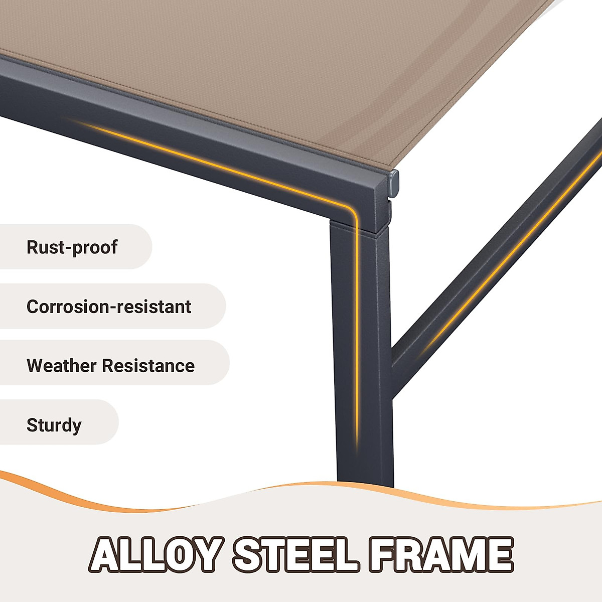 Amopatio Patio Chaise Lounge Set of 3, 24.4" Wider Outdoor Lounge Chairs with Table, Textilene Pool Chaise Lounge for Sun Tanning Lay Flat Poolside Lounger for Beach, Lawn, Brown