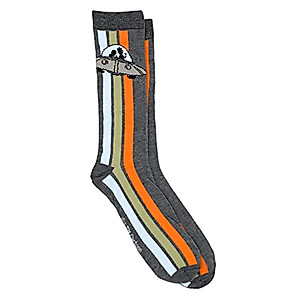RICK AND MORTY Men's 2 Pair Novelty Crew Socks Shoe Size 6-12, Space Cruiser Charcoal