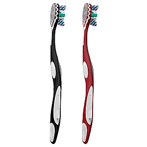 Colgate 360 Optic White Advanced Toothbrush, Medium Toothbrush for Adults,2 Count (Pack of 1)