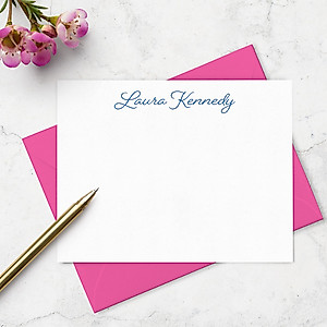 Personalized Stationery Note Cards and Envelopes Set for Women Customized with Name in Script Font, Choose Ink & Envelope Colors | Fairmont & Grove Paper Co.