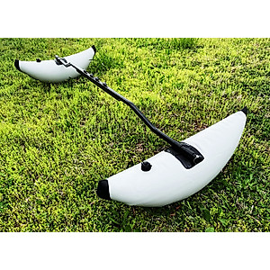 Pactrade Marine Boat Kayak Canoe Outrigger Stabilizer System PVC Inflatable Float Buoy Buoyant Fishing Grey Gray Tube Sidekick Arm Kit Breath Kayaking Rod Adjustable Accessories Repair Patches Outdoor