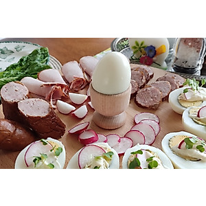 efo Wooden Egg Cups - Boiled Egg Holder - Easter Decor - Arts and Crafts DIY Unfinished Wood - Easter Gift - Egg Cup Set of 4