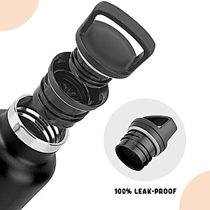 Mollcity 16 oz Water Bottle Stainless Steel Vacuum Insulated Water Bottle for Kids Back to School-Sports Water Flask with Wide Handle (Navy)