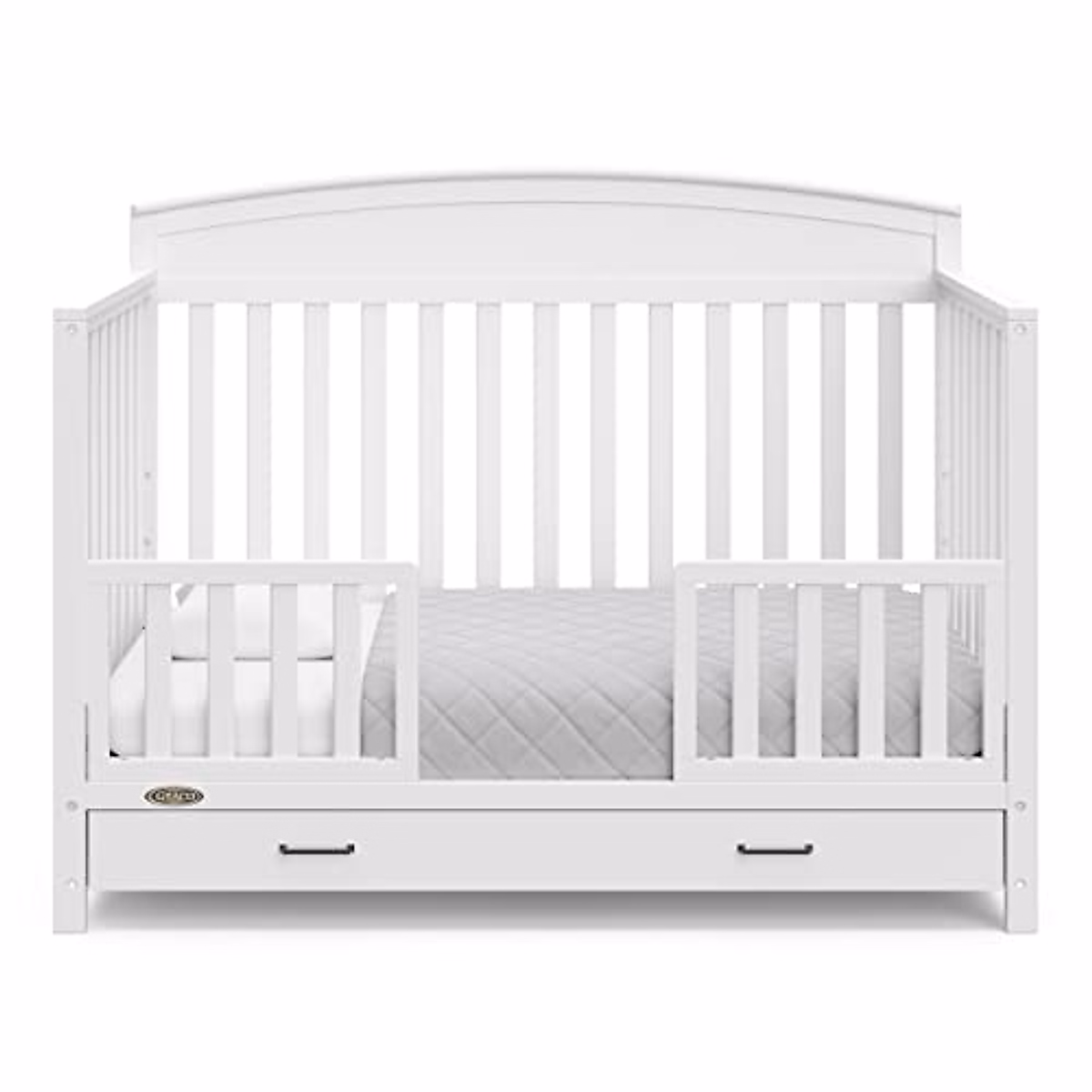 Graco Benton 5-in-1 Convertible Crib with Drawer (White) - Converts from Baby Crib to Toddler Bed, Daybed and Full-Size Bed, Fits Standard Full-Size Crib Mattress, Adjustable Mattress Support Base