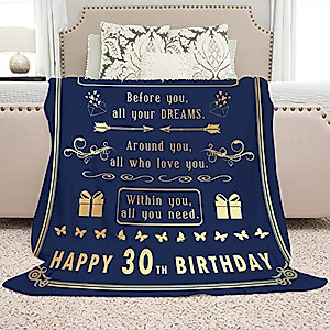 Happy 1992 30th Birthday Gifts Blanket for Women,30th Birthday Gifts for Women 60"x50",30th Birthday Gift Idea for Wife Sister Friends,30th Birthday Decorations Throw Blanket,Unique 30th Birthday Gift