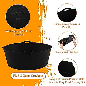 Silicone Slow Cooker Liners For 7-8 Quart Crock Pot，Reusable Leakproof Bpa Free Crockpots Accessories For Oval Crockpots