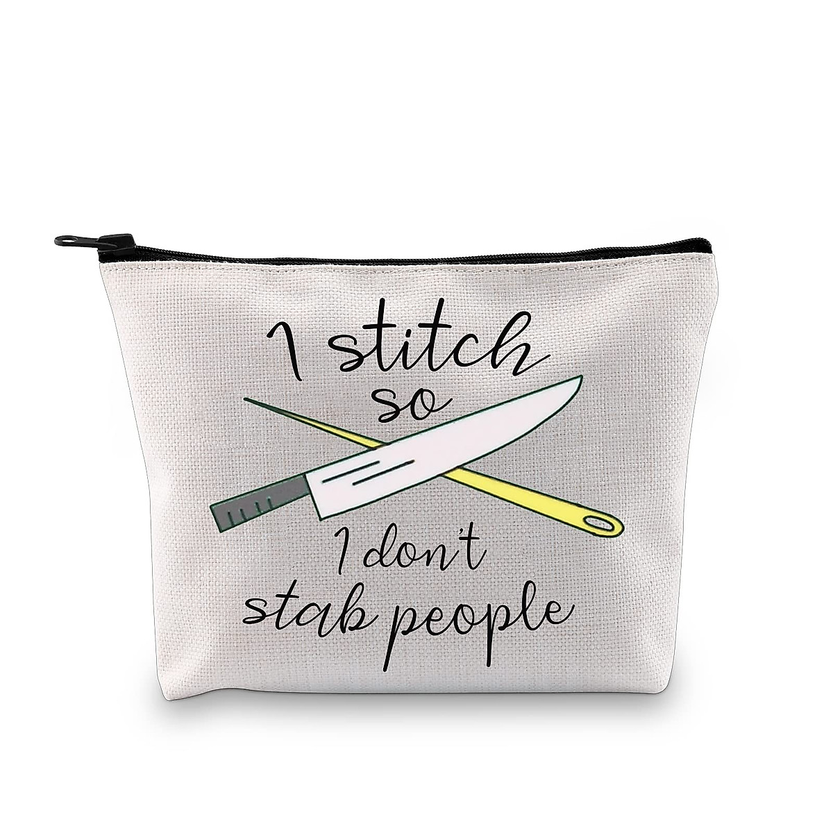 GJTIM Needleworker Gift Cross Stitch Project Bag I Stitch So I Don’t Stab People Sewing Project Bag for Cross Stitch Lover (Stab People Bag)
