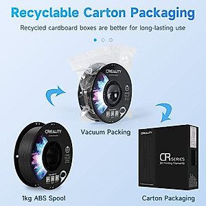 Official Creality 3D Printer Filament, ABS Filament 1.75mm No-Tangling, Strong Bonding and Overhang Performance Dimensional Accuracy +/-0.02mm, 2.2lbs/Spool