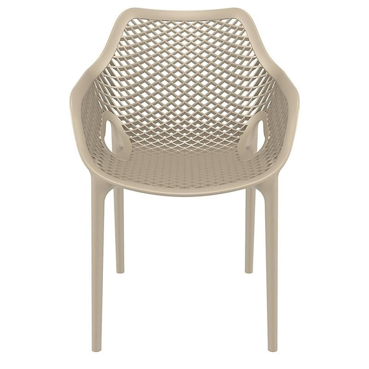 Compamia Air XL Outdoor Patio Dining Arm Chair in Taupe (Set of 2)