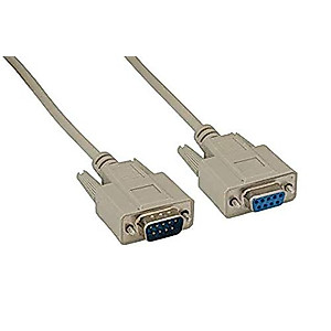 50 Foot DB9 Male to Female RS232 Extension Serial Cable - 28 AWG Shielded
