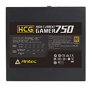 Antec HCG750 Gold Power Supply 750 Watts 80 PLUS Gold PSU with Full Modular, 120mm FDB Fan, Japanese Capacitors, ATX12V 2.4, 10 Years Support
